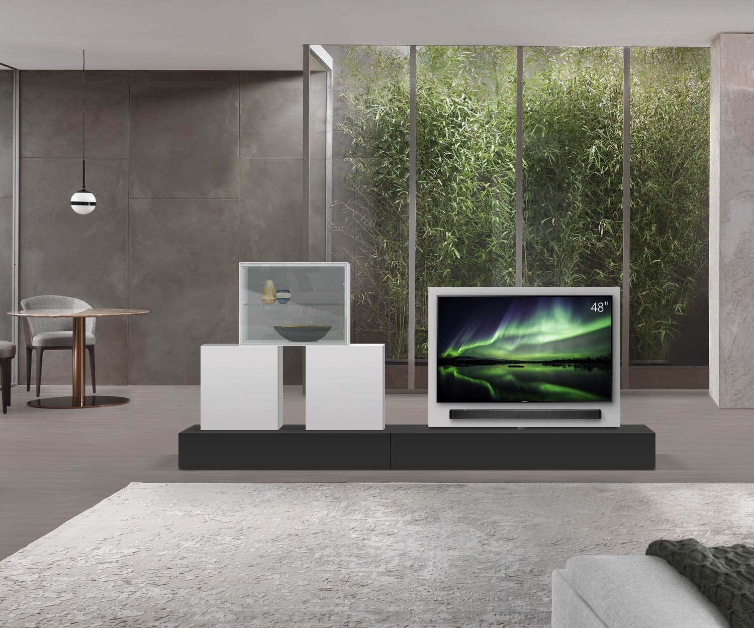 Livitalia Roto Design Lowboard Room divider TV panel rotatable