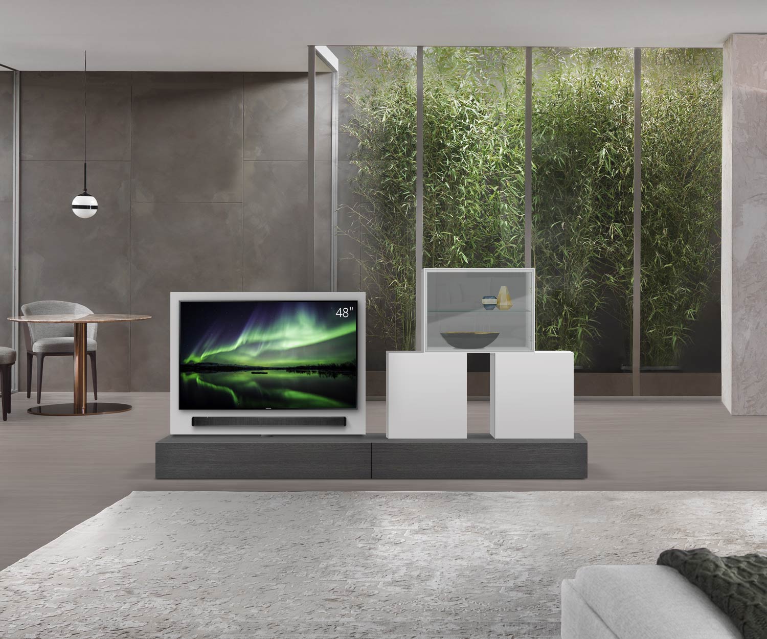 Livitalia Roto Design Lowboard Room divider TV panel rotatable