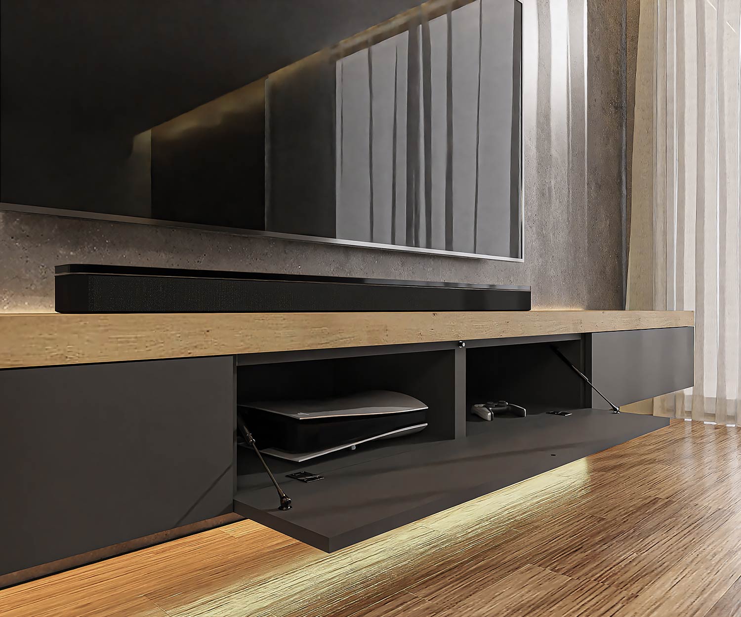 Livitalia lowboard with thick top panel