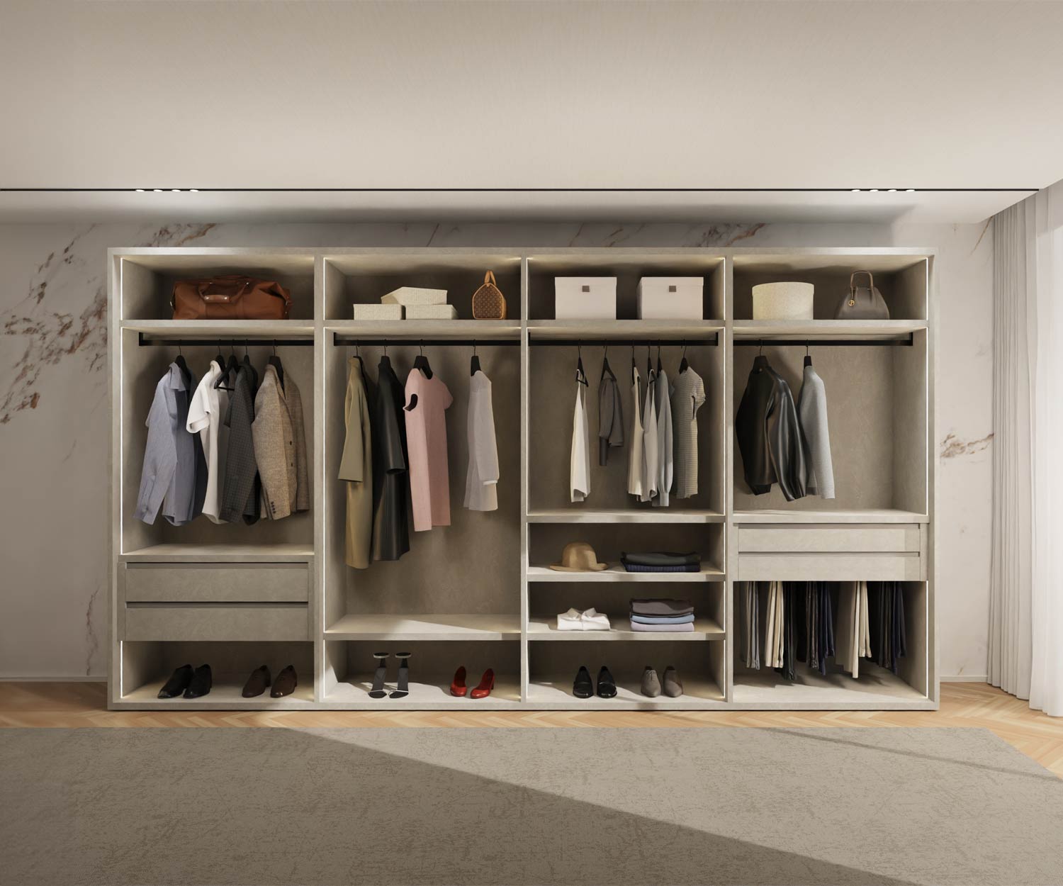 Livitalia wardrobe open without doors